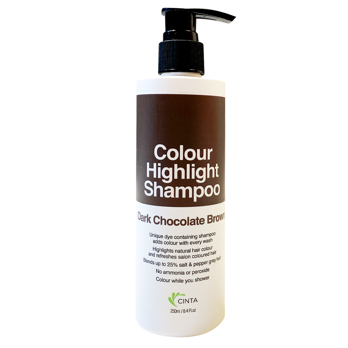 CINTA Colour Highlight Shampoo (250ml) - Dark Chocolate Brown – Cinta ...